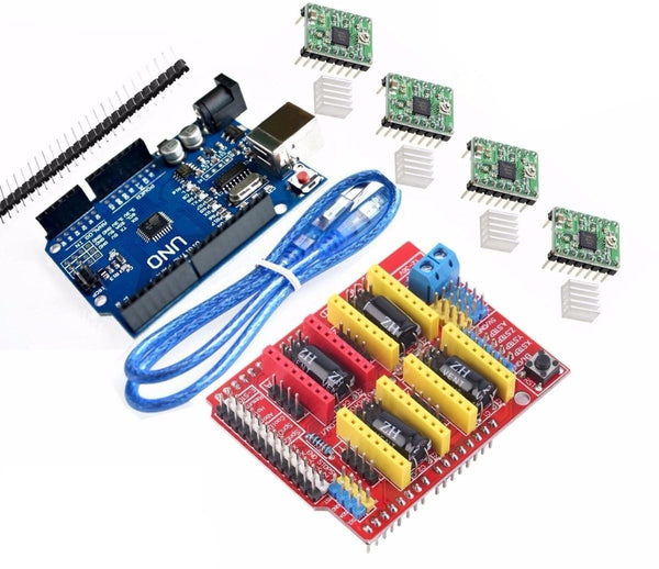 KIT CNC 3D Arduino Uno R3 & CNC Shield V3.0 & A4988 Driver – MONDUINO